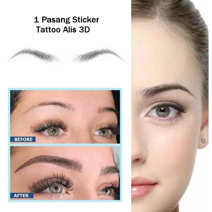 1 Pasang Sticker Tattoo Alis Temporary Tato Alis Waterproof | Lazada ...