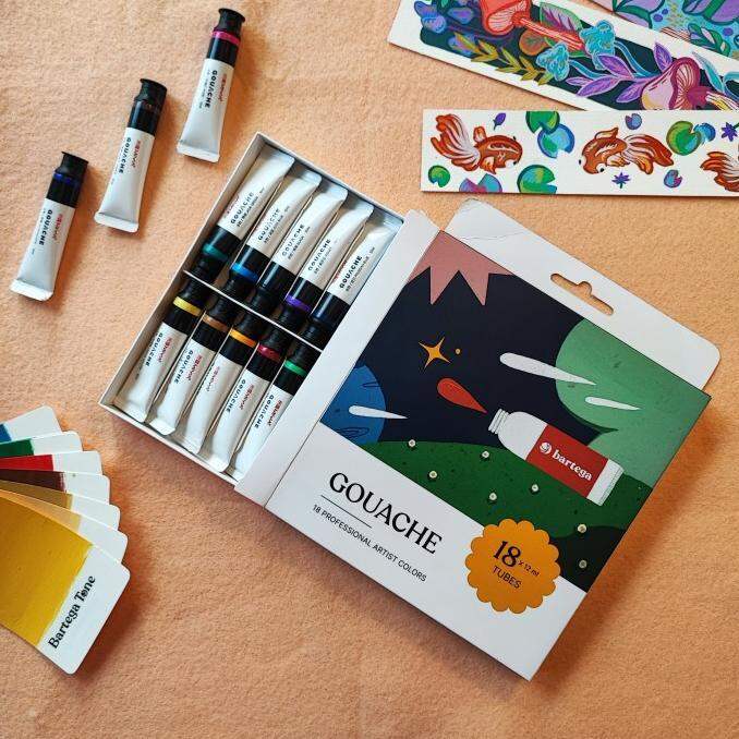 Cat Gouache Set 12 Warna Isi 12Ml Bartega X Miya Himi Terbaik ...