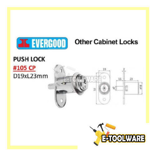 Evergood Cam Lock 105 Drawer Evergood Push Lock | Lazada