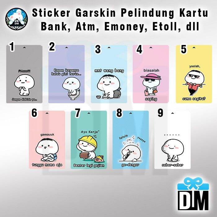 Sticker Pelindung Gar Skin Kartu ATM Pentol Sticker Lucu Pentol Unik ...