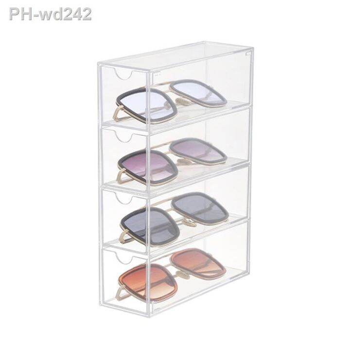 Glasses Storage Box 4 Layers Large Glasses Organizer Box ...