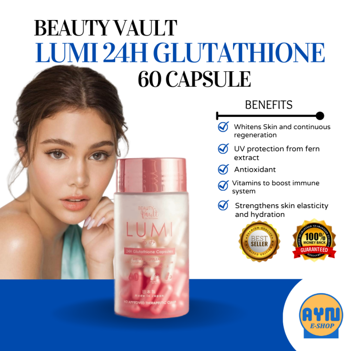 Lumi 24H Skin Whitening Glutathione Capsules by Beauty Vault 60 Capsules 100% ORIGINAL | Lazada PH