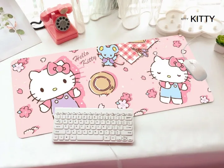 KITTY 2B แผ่นรอง คีย์บอร์ด รองคีย์บอร์ด ลาย KITTY 2B PINK คิตตี้ ชมพู ...