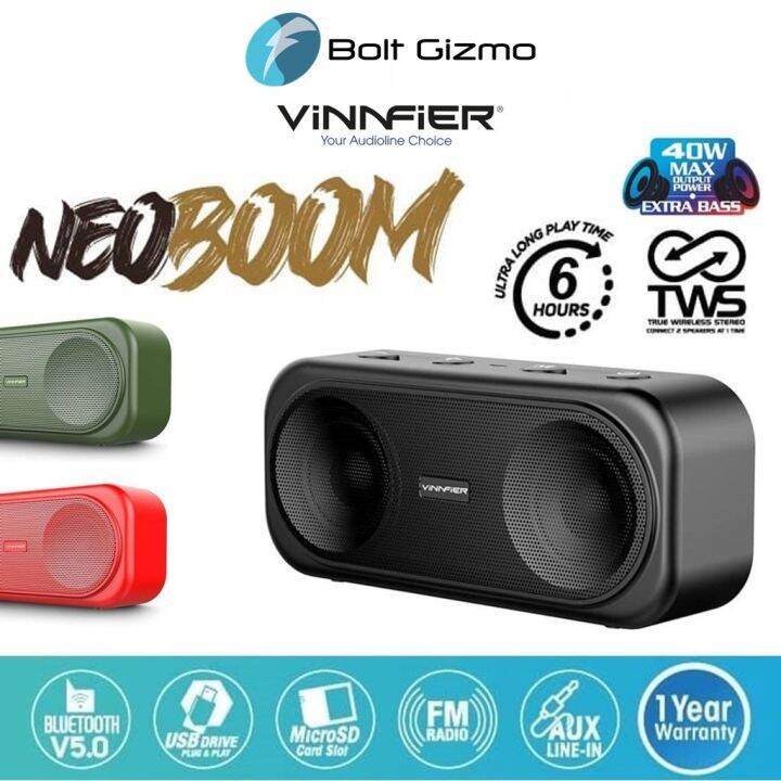 Vinnfier Neo Boom 2020 Portable Bluetooth 5.0 Speaker TWS Acoustic with ...