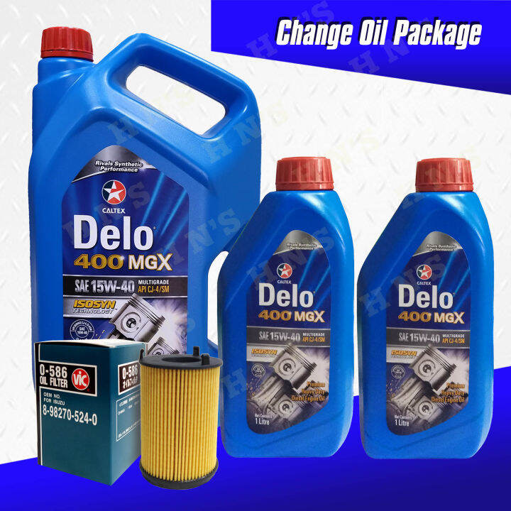 Caltex Delo® 400 MGX SAE 15W-40 Oil Change Bundle For Isuzu D-max / Mux ...