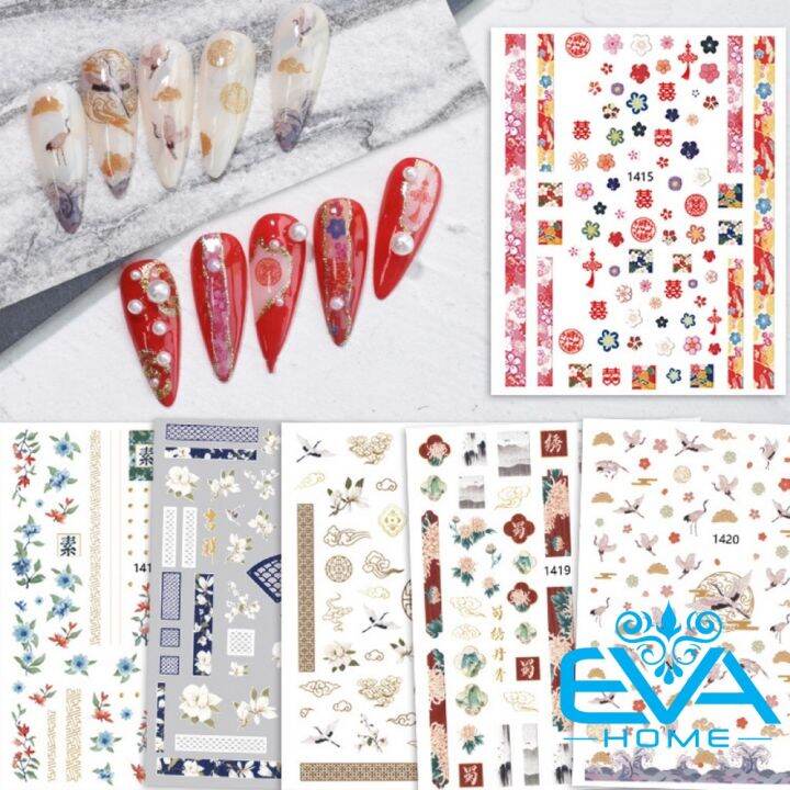 Sticker Dán Móng Tay 3D Dạng Decal Dán Chống Nước Hoạ Tiết Phong Cách ...