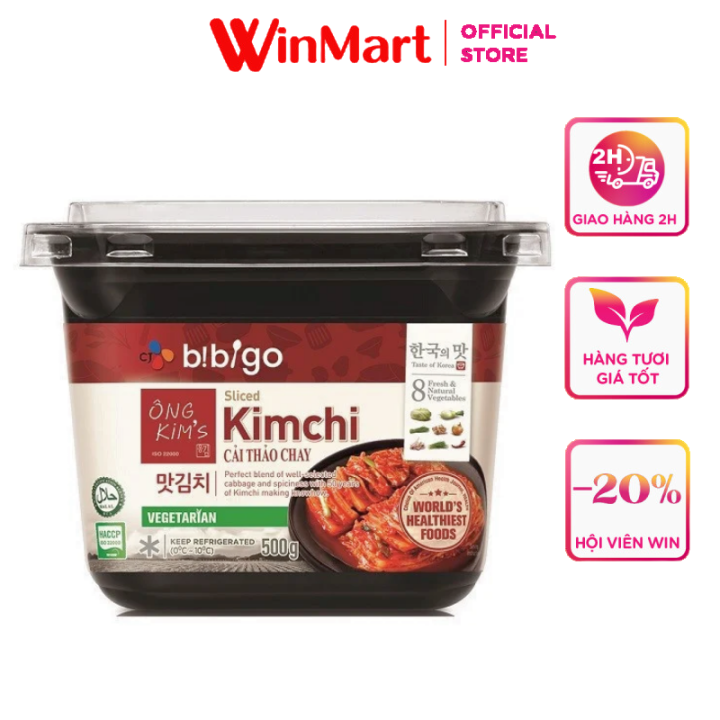 [Siêu thị WinMart] - Kim chi cải thảo chay Ông Kim's hộp 500g | Lazada.vn