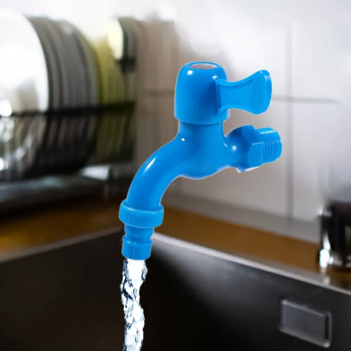 Multi purpose plastic PVC faucet, with thickened plastic hose connector ...