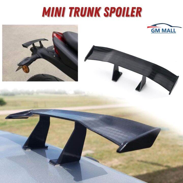 MINI REAR SPOILER Trunk Lip Wing Tail Carbon Fiber Bodykit Sayap Comel ...