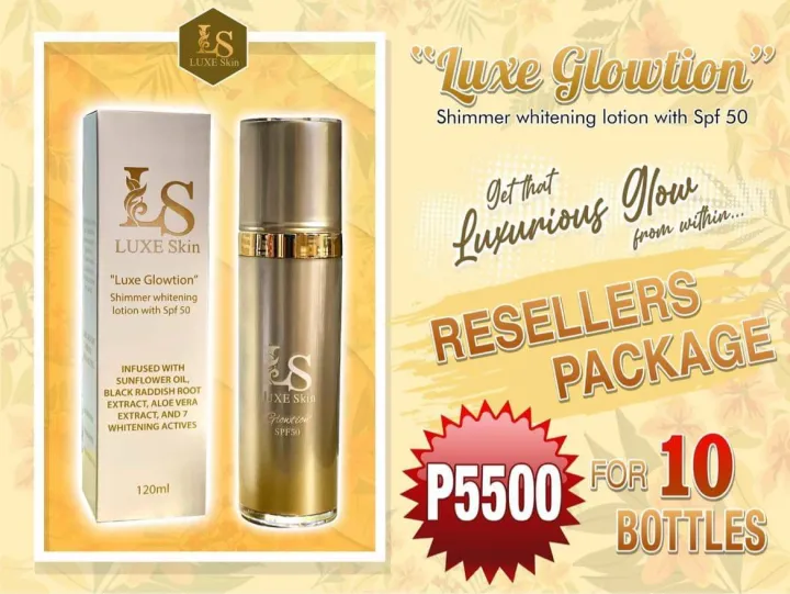 Luxe Skin Glowtion (Shimmering Whitening with SPF 50) Reseller Package ...