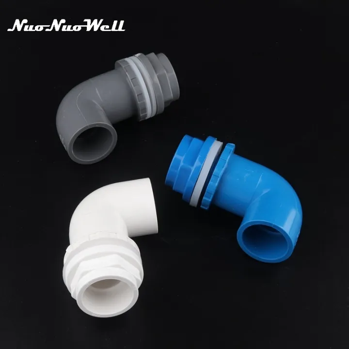 1pc PVC 20mm 25mm 32mm 40mm 50mm 90 degree Thickened Fish Tank Outlet ...