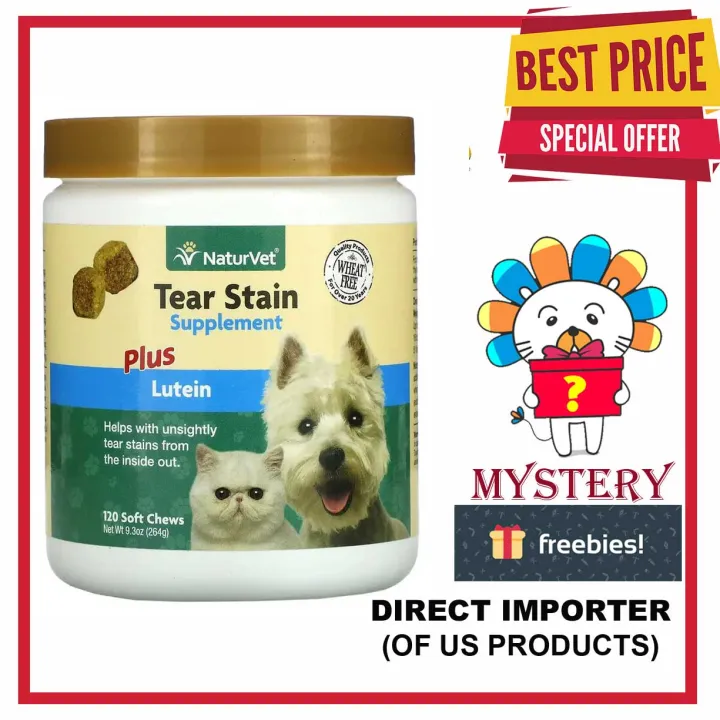 NaturVet, Tear Stain Supplement Plus Lutein, For Dogs and Cats, 120 ...