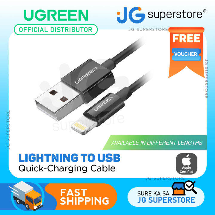 UGREEN Lightning to USB 2.0 Charging and Data Cable with PVC Shielding ...