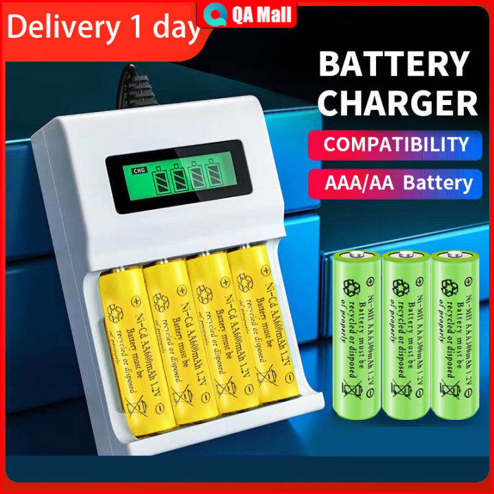 LCD Display Smart Intelligent Battery Charger With 4 Slots For AA/AAA ...