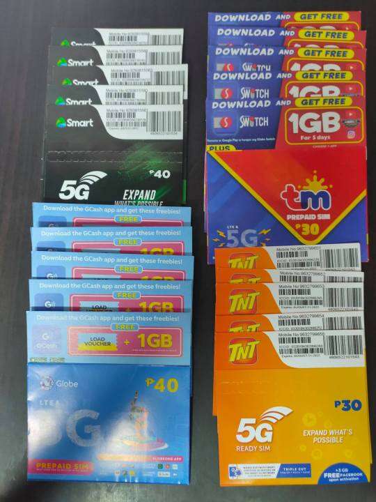 ASSORTED SIM (SMART , TNT , GLOBE , TM) 8 PCS EACH | Lazada PH