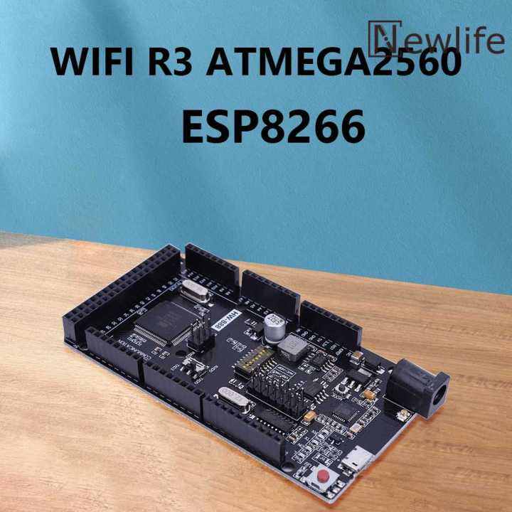ATMEGA2560 R3 WIFI + USB-TTL ESP8266 CH340 ESP8266 ATmega2560ที่มีความยาว32เมตรหน่วยความจำสำหรับ ...