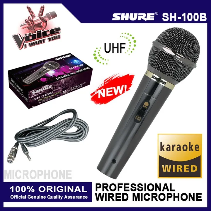 COD Shure SH-100B Profesional Dynamic Microphone Free Foam and Ring | Lazada PH