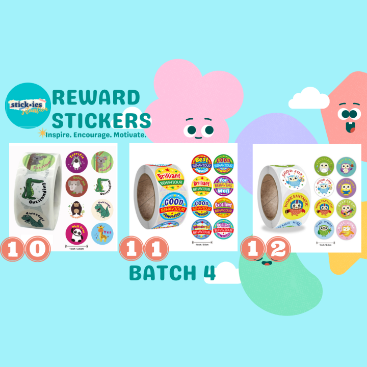 Stickies Situation RSB4 500PCS Reward Motivational Stickers Roll in 8 ...