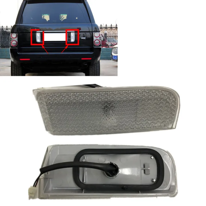 2ชิ้นด้านหลัง LED ป้ายทะเบียนเลนส์โคมไฟสำหรับ Land Rover Range Rover ...