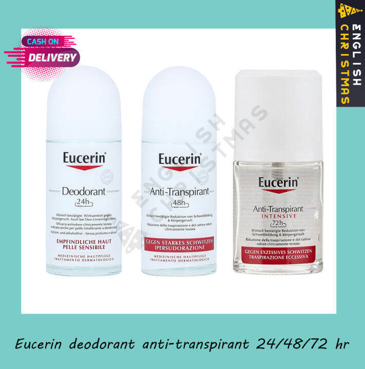 Eucerin Deodorant Sensitive Skin 24h/ Anti-Transpirant 48h Roll-On and ...