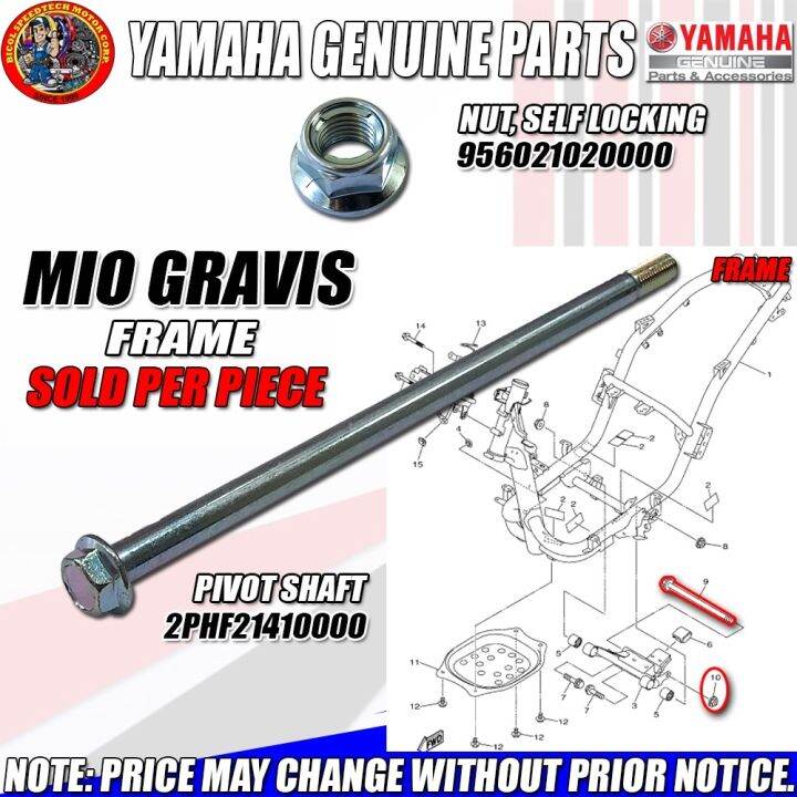 MIO GRAVIS PIVOT SHAFT NUT SELF LOCKING(YGP)(GENUINE: PIVOT SHAFT- 2PH ...