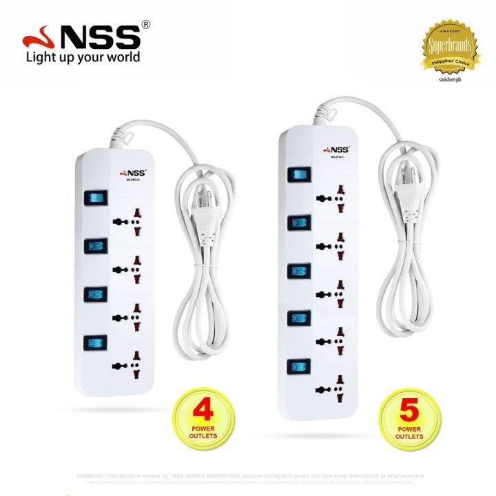 NSS 2m power/ Extension cord with 4 sockets to use and with power ...