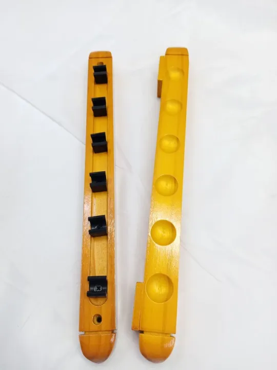 6 Holes Wooden Wall Mounted Pool Cue Rack For Billiard Cue Stick (any ...