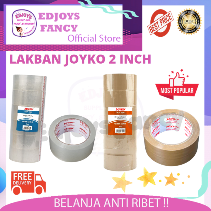 Joyko plakban 2 inch bening coklat Lakban Cokelat bening 2" 48mm Strong Adhesive opp tape Joyko ...