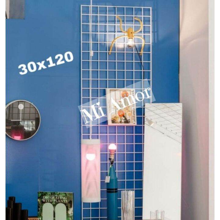 (30x120cm) THIN WIRE WALL GRID | WIRE MESH | WALL DECOR PANEL ORGANIZER ...