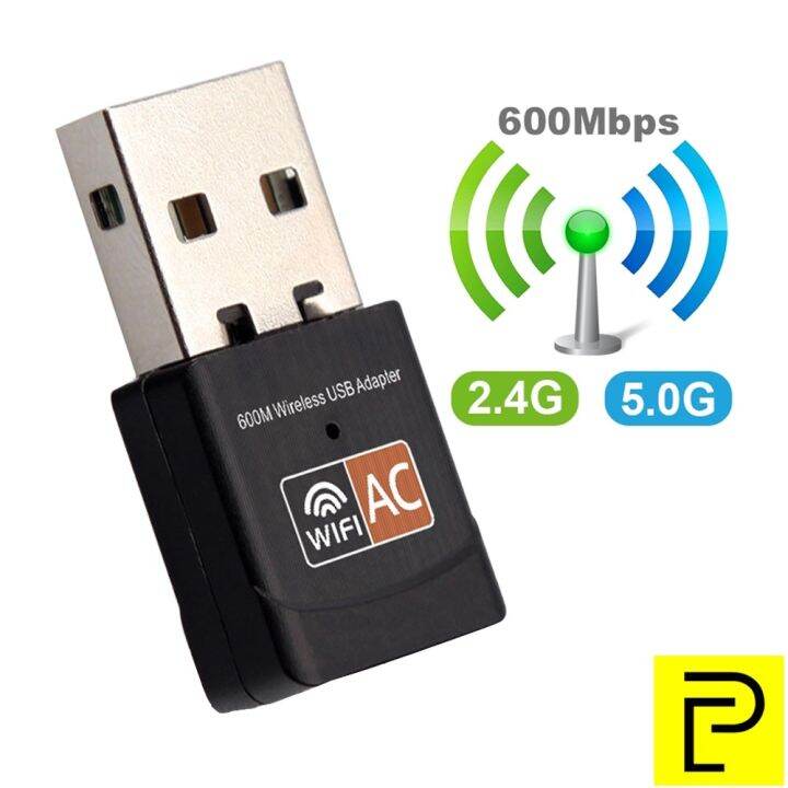 Popcorn Dual Band USB Adapter 600Mbps 2.4GHz 5GHz 802.11ac Mini WiFi ...