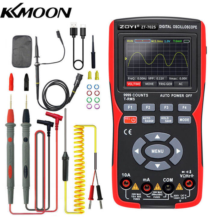 KKmoon Multimeter osiloskop Digital 2in 1, tingkat pengambilan sampel ...