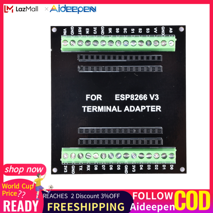 Aideepen NodeMCU V3 ESP8266 ESP-12E บอร์ดขยายสำหรับเครื่องพิมพ์บอร์ด ...