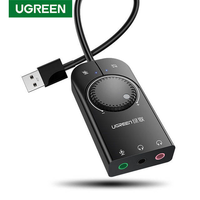 UGREEN Sound Card USB Audio Interface External 3.5mm Mic Audio Adapter ...