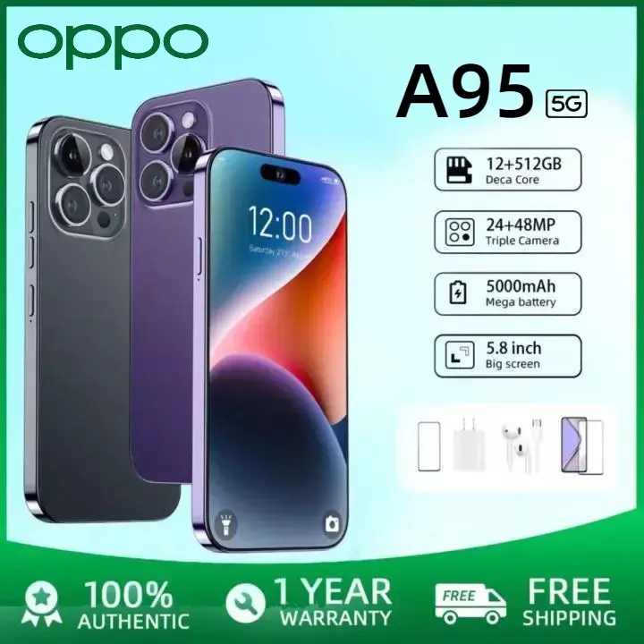 โทรศัพท์มือถือ OPP0 A95 หน้าจอขนาดใหญ่ 7.5นิ้ว Smartphone 4G/5G แรม12GB ...