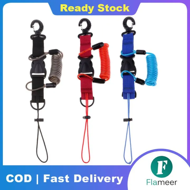 Flameer Scuba Diving DIVE snappy COIL lanyard กล้องแสงผู้ถือไฟฉายสปริง ...