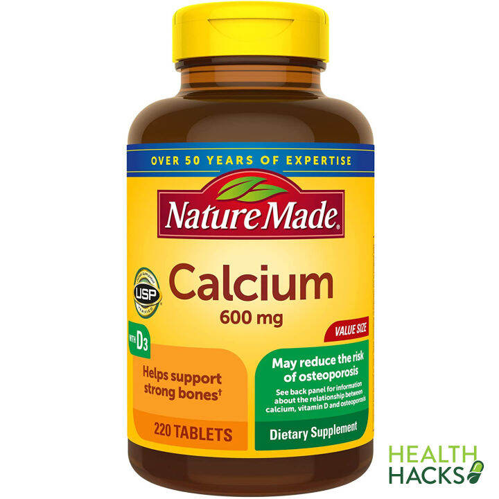 Nature Made Calcium 600 mg with Vitamin D3, 220 Tablets | Lazada PH