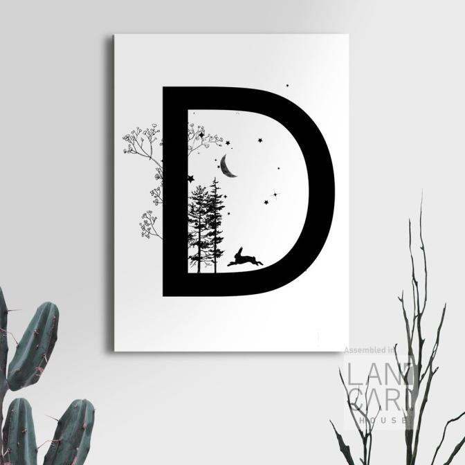 DEKORASI INISIAL NAMA HURUF D KANTOR OFFICE MINIMALIS FRAMELESS WALL ...