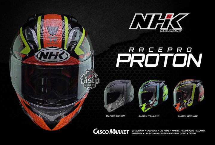 NHK RACE PRO PROTON FULL FACE SINGLE VISOR MOTORCYCLE HELMET | Lazada PH
