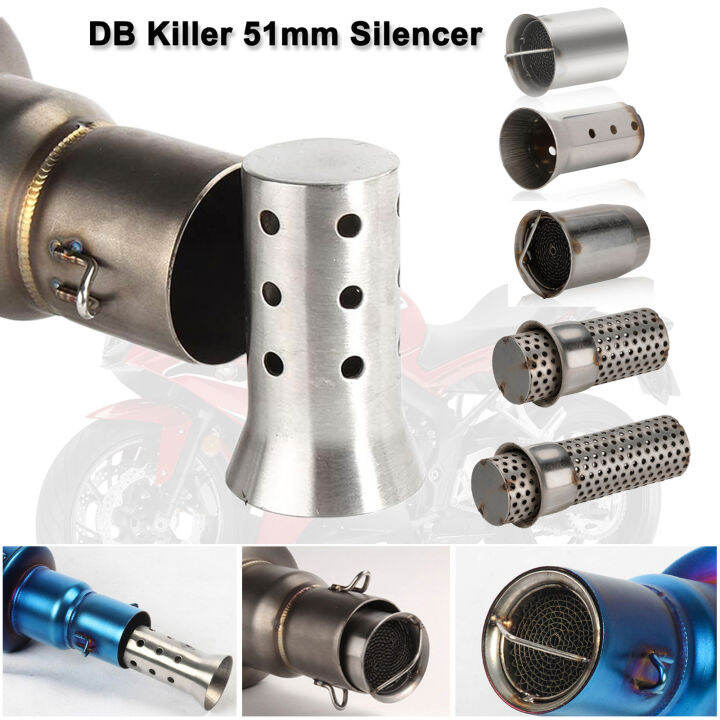Universal 51mm Motorcycle Exhaust Muffler Silencer Racing Street Bike ...