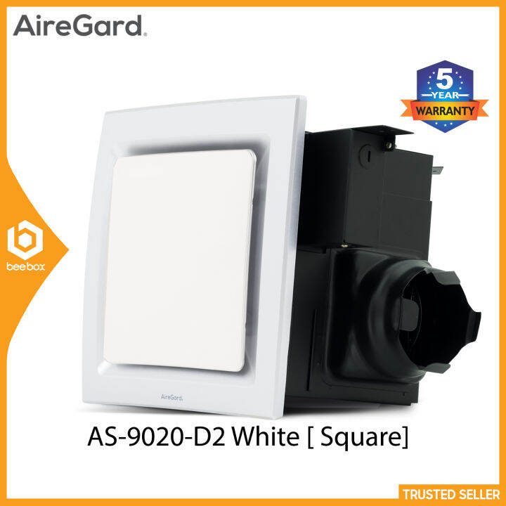 AireGard AS-9020 D2 Air Ventilation Exhaust Fan Silent Series (Square ...