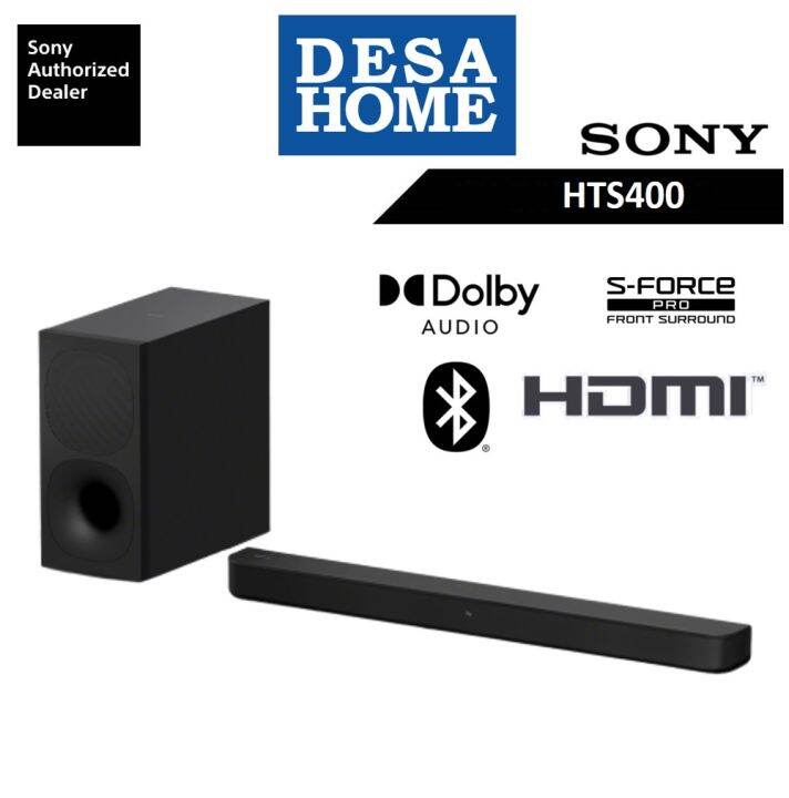 SONY HT-S400 2.1 CHANNEL SOUNDBAR WITH POWERFUL WIRELESS SUBWOOFER ...