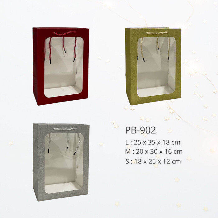 Paper Bag Transparan Goodie Bag Jendela Mika Premium Gliter | Lazada ...