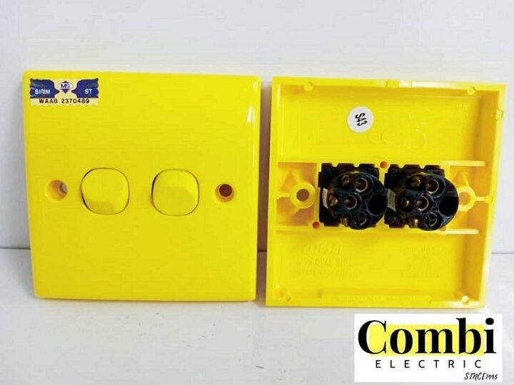 Schneider / Clipsal 10A 2 Gang 2 Way Switch - Yellow | Lazada