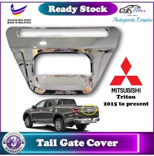 Mitsubishi Triton 】Tail Gate Chrome Cover - Rear Back Liftgate Tailgate ...