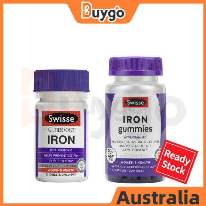 Swisse Ultiboost Iron Supplement with Vitamin C Vitamin B6 & Vitamin ...