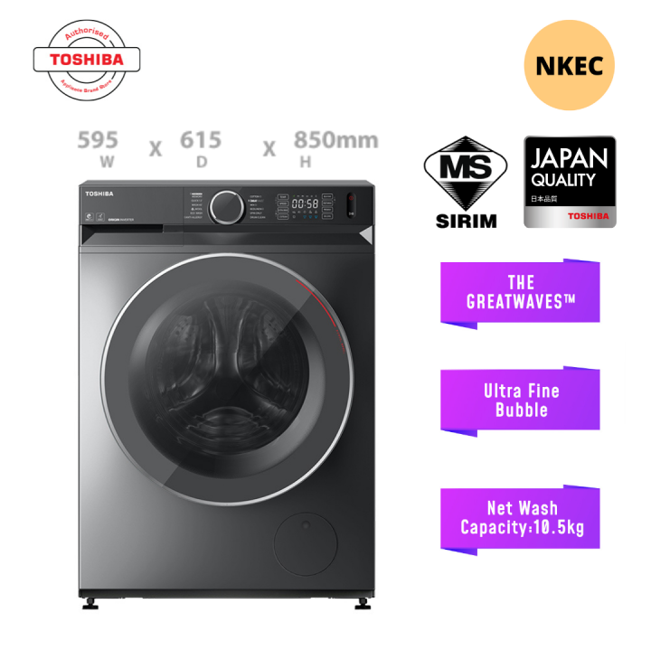 Toshiba TW-BK115G4M(SK) 10.5KG UFB Greatwaves Inverter Front Load Washing Machine | Washer ...