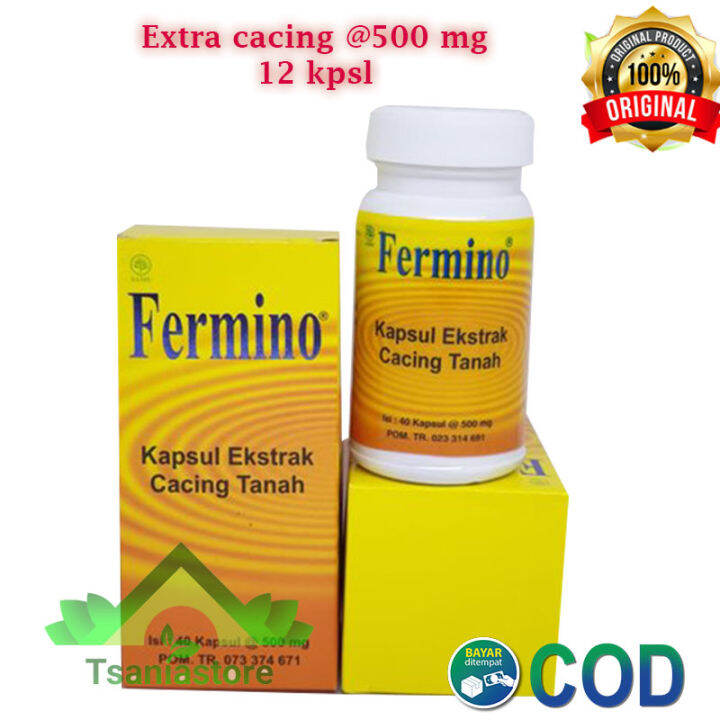 Fermino ( Kapsul Ekstrak Cacing Tanah 12 Kapsul - Obat Tifus / Tipes ...