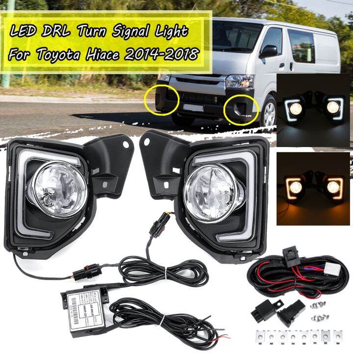 Pair LED DRL Daytime Running Lights Fog Lamps For Toyota Hiace 2014 ...