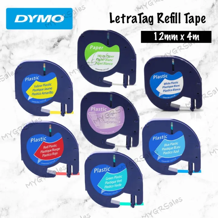 Dymo LetraTag Plastic Label - Refill 12mm x 4m (Original) | Lazada