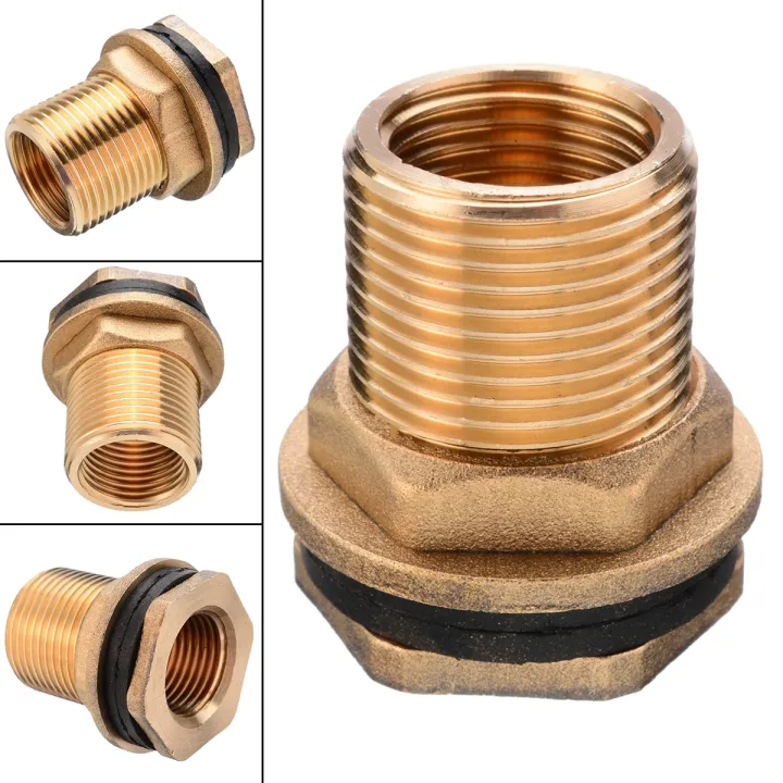 1/2" Female 3/4" Male Soild Brass Water Tank Connector Garden Straight Theaded Bulkhead Fitting ...